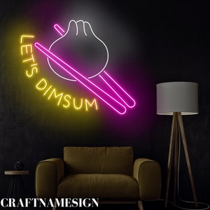 Let's Dimsum Neon Sign, Open Dim Sum Restaurant Led Sign, Custom Neon ...