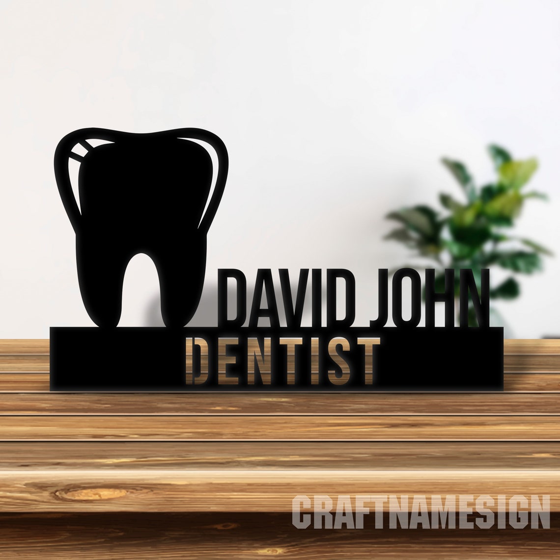 Custom Dentist Wooden Desk Name Plate, Dentist Metal Nameplate for Desk ...