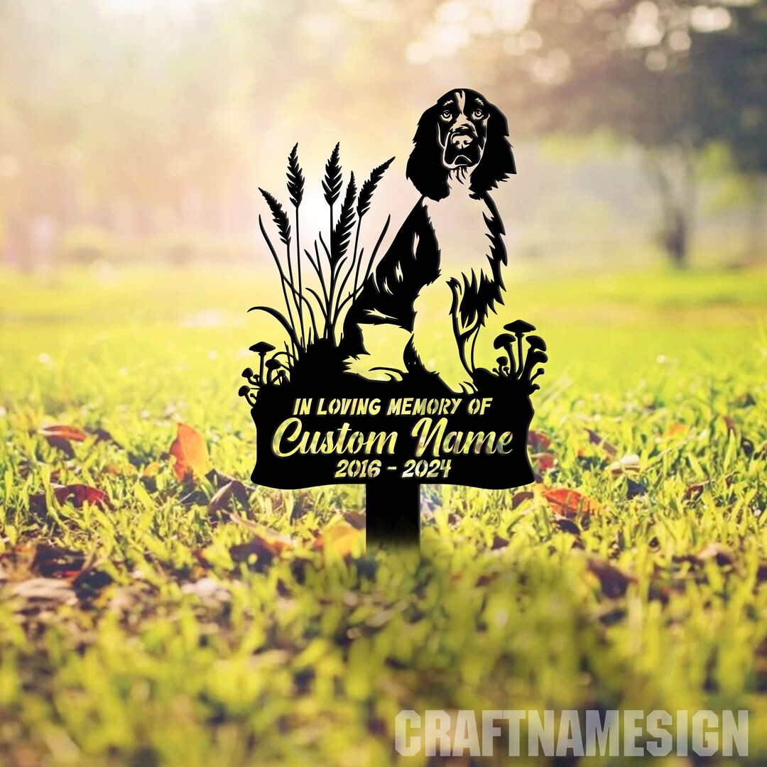 Custom Springer Spaniel Dog Memorial Stake, Personalized Springer ...