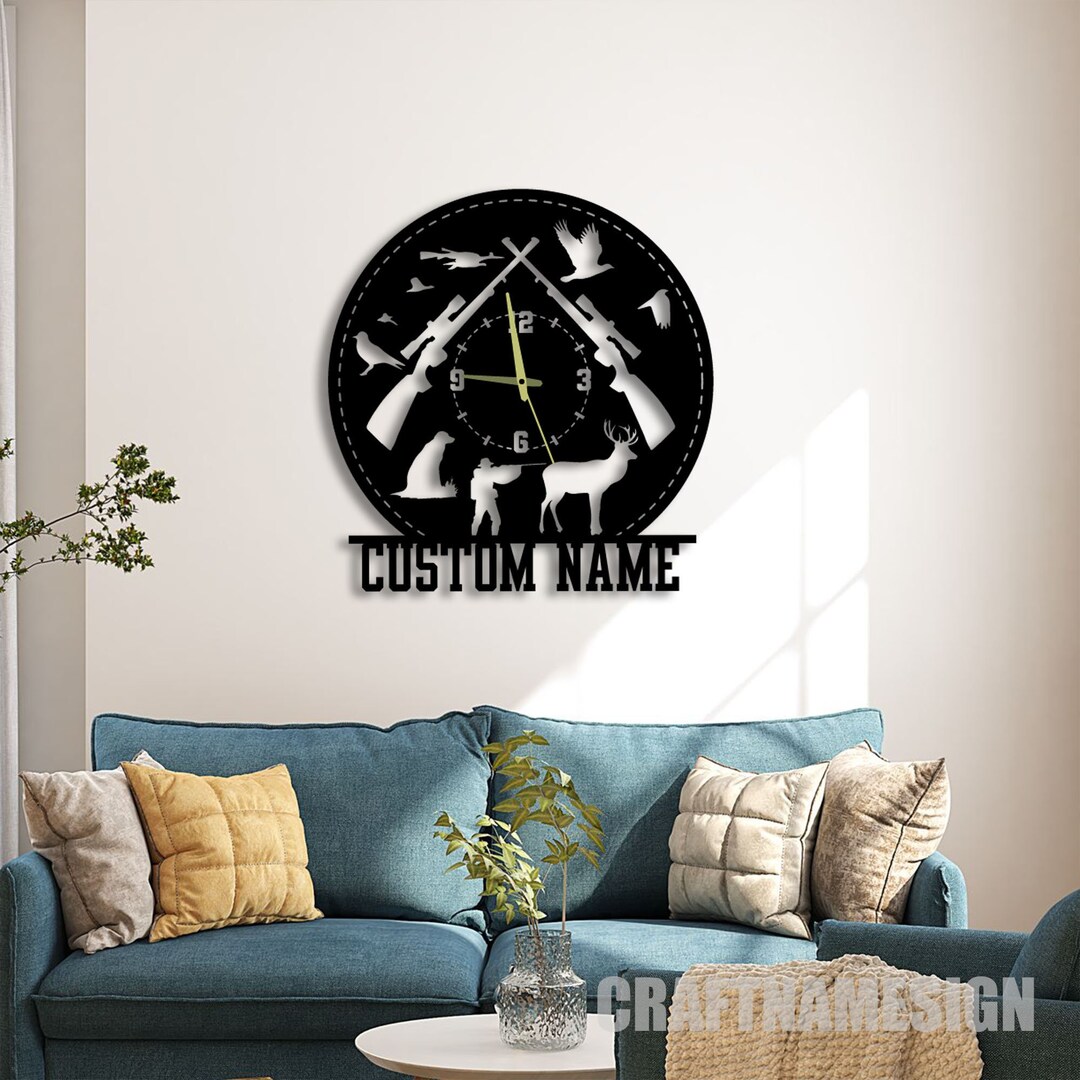 Custom Animals Hunting Wall Clock Guns, Wall Clock Unique for Home ...