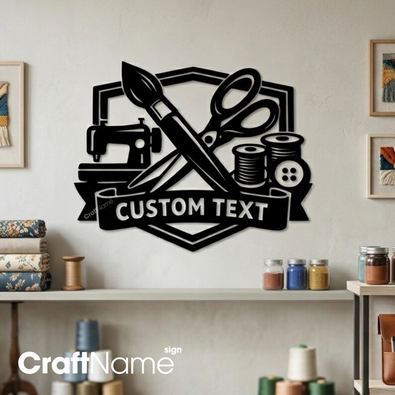 Custom Sewing & Craft Metal Sign, Personalized Wall Art for Fabric ...