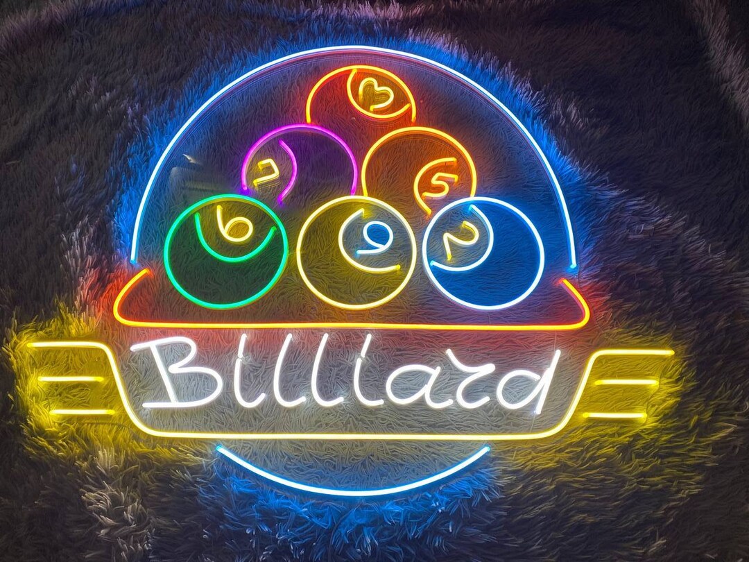 Billiards Neon Signs, Pool Hall Neon Sign, Pool Hall Led Sign ...