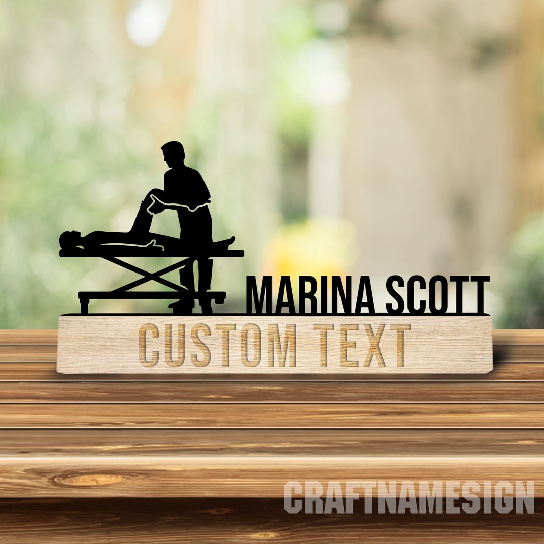 Custom Physical Therapy Assistants Wooden Desk Name Plate, Physical ...