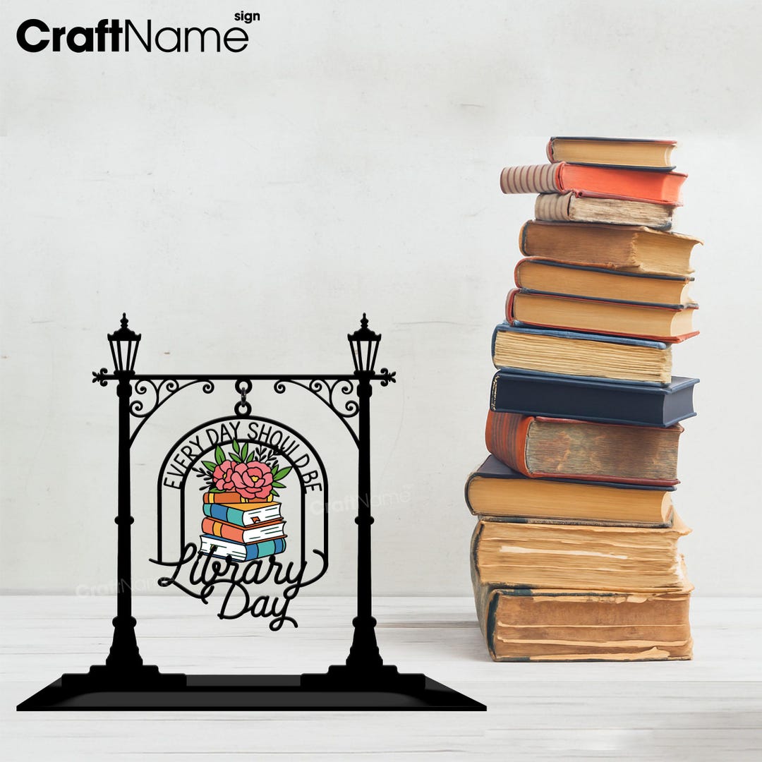 Metal Signpost Sign, Book Nook Decor With Mini Signpost, Library Decor ...