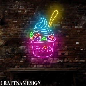 Frozen Fruit Yogurt Neon Sign, Fruit Yogurt Led Sign, Custom Neon Led ...