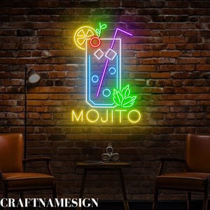 Mojito Neon Sign, Mojito Cocktails Led Sign, Cuban Bar Pub Wall Art ...