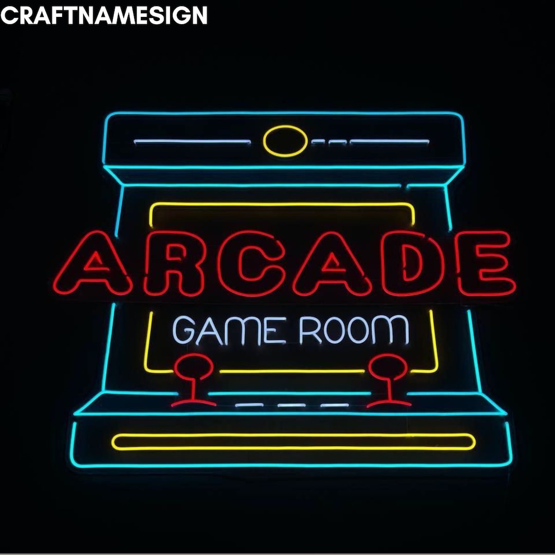 Arcade Game Room Neon Sign, Arcade Pinball Game Led Sign, Custom Neon ...