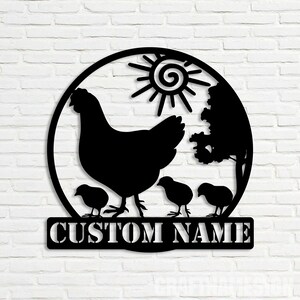 Custom Chicken Farm Metal Sign, Chicken Metal LED Decor, Personalized ...
