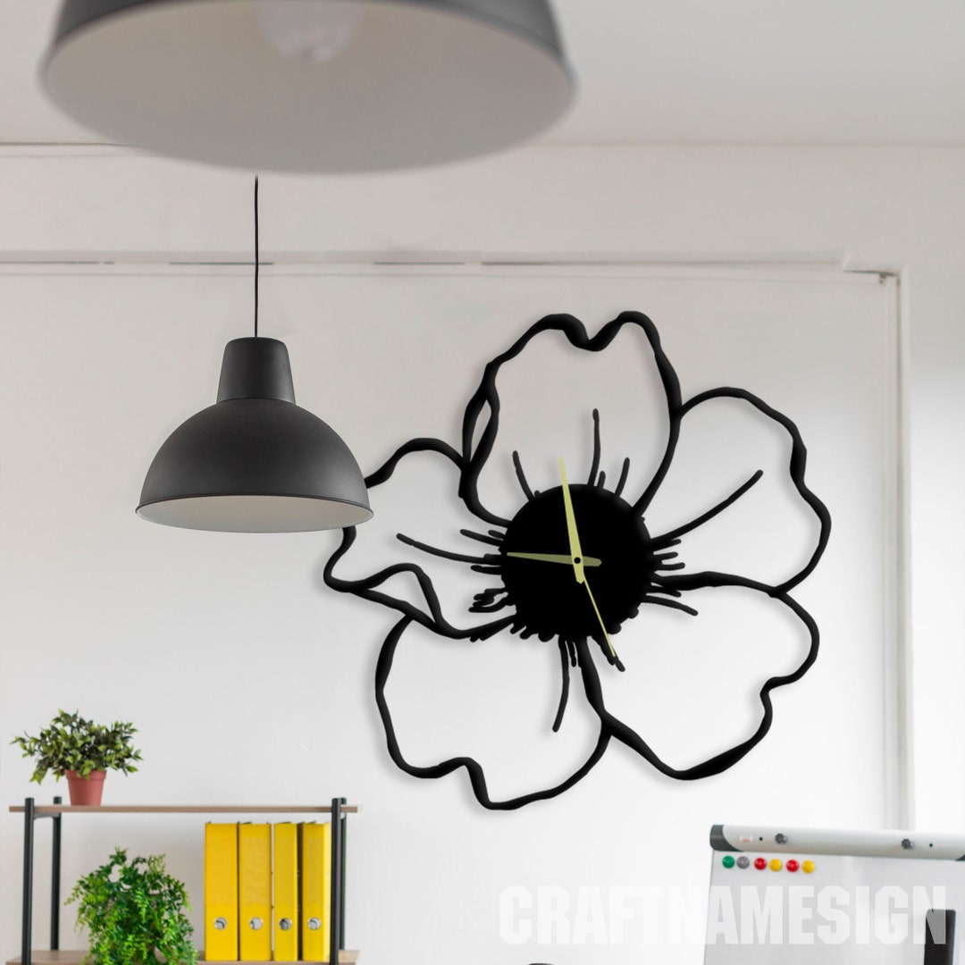 Floral Metal Wall Clock, Wall Clock Unique for Home Decor and Wall Arts ...
