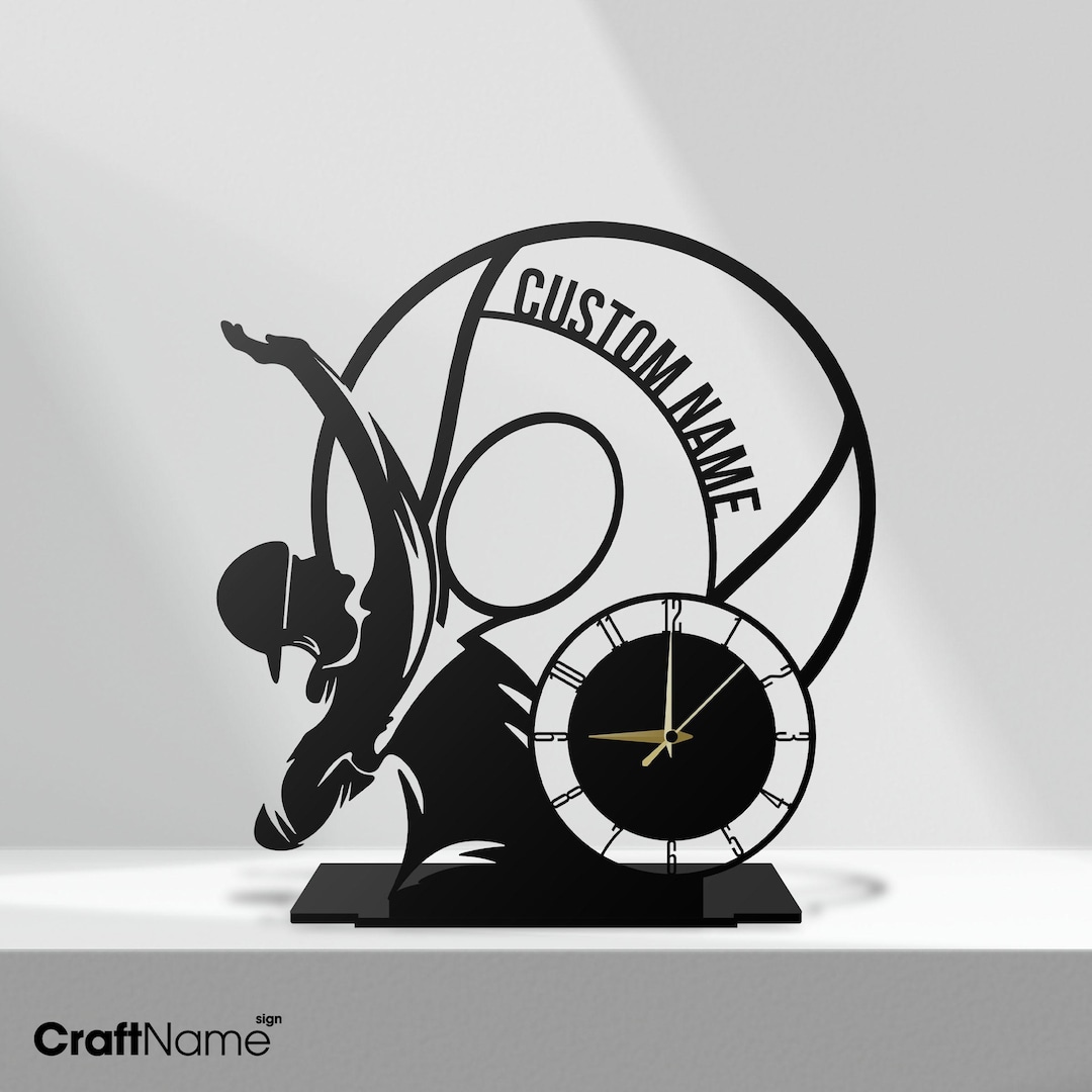 Personalized Tennis Metal Table Clock, Custom Tennis Player Name Metal ...