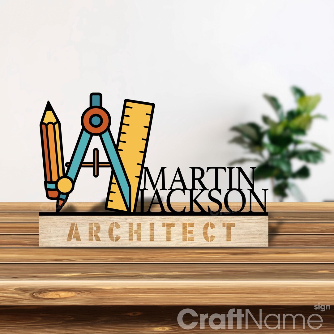 Custom Desk Name Plate for Architect, Desk Office Decor, Engraved Name ...