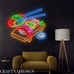Sushi and Sashimi Neon Sign, Japanese Sushi Led Sign, Custom Neon Sign ...