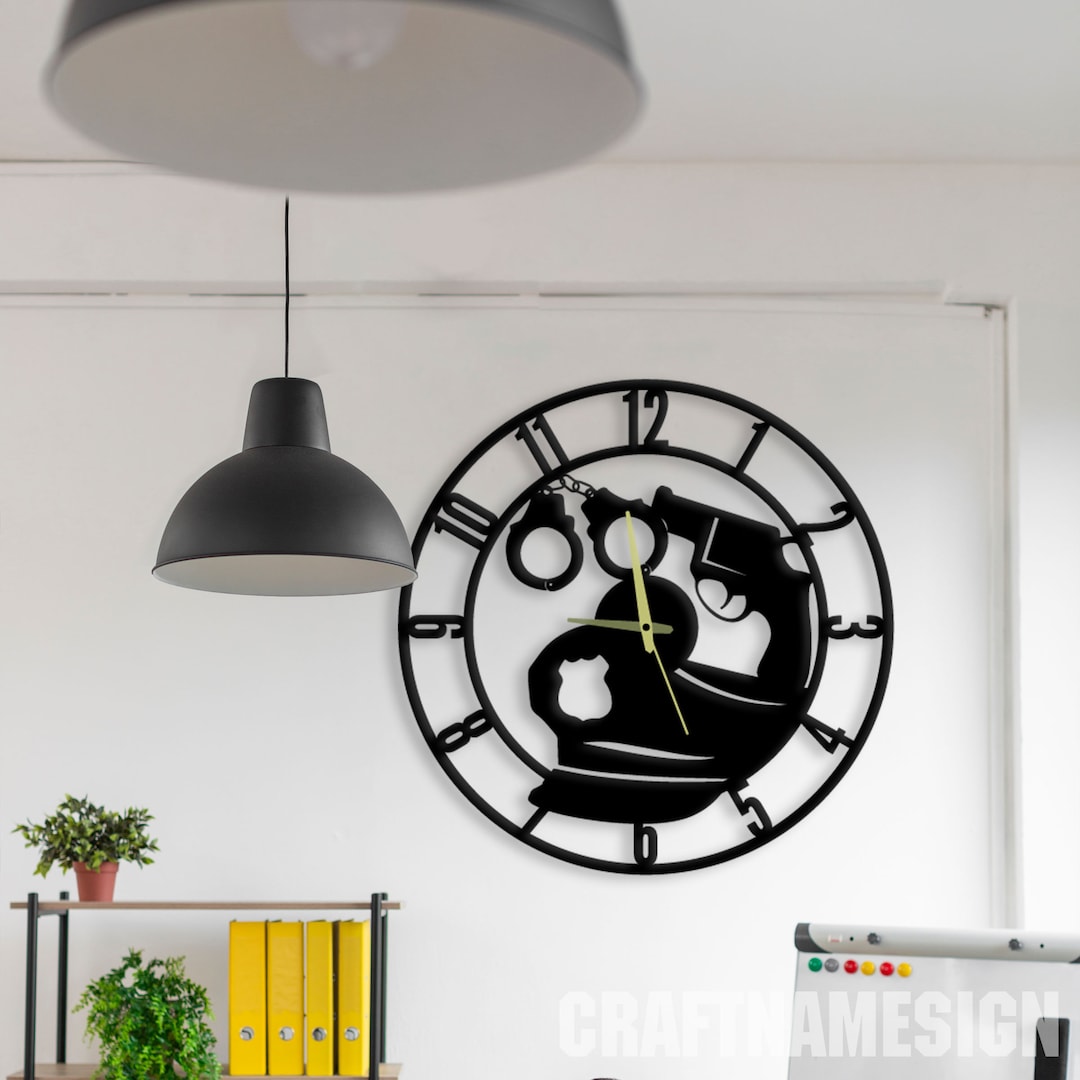 Perfect Wall Clock Gift for Police, Wall Clock Unique for Home Decor ...
