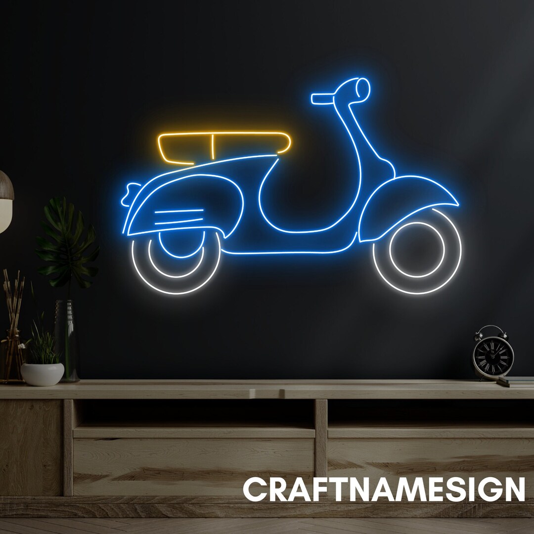 Classic Motorbike Neon Sign, Motorbike Led Sign, Custom Neon Sign ...