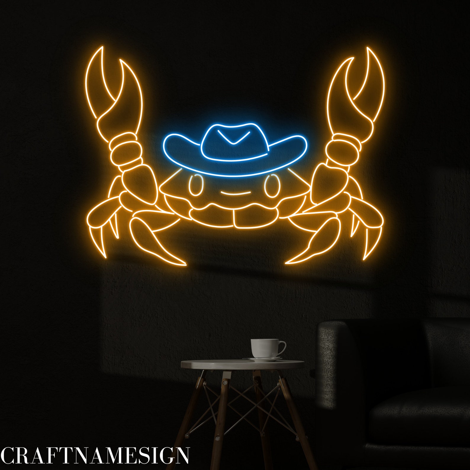 Crab Neon Sign, Crab Led Sign, Custom Neon Sign, Seafood Restaurant ...
