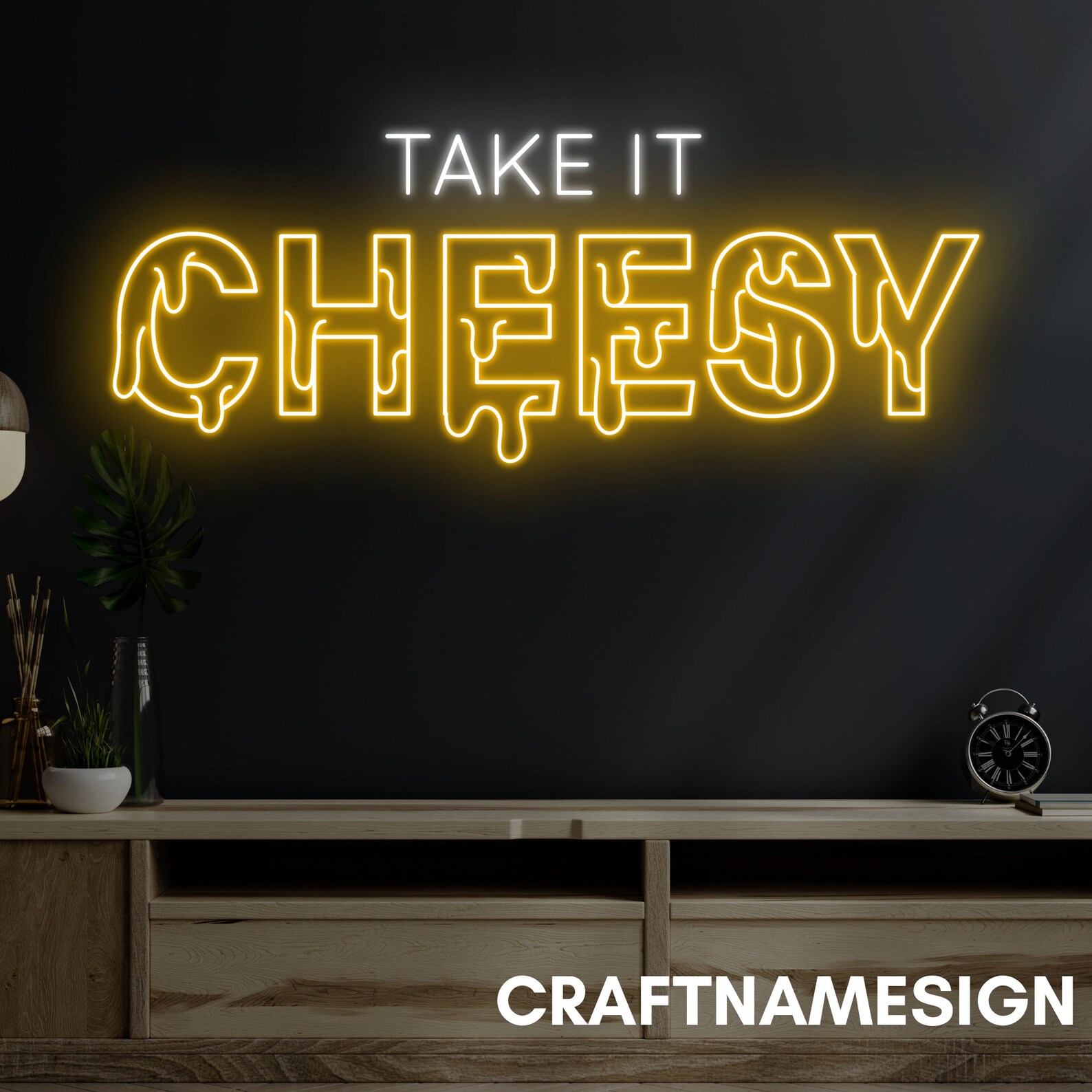 Take It Cheesy Neon Sign, Take It Cheesy Led Sign, Custom Neon Sign ...