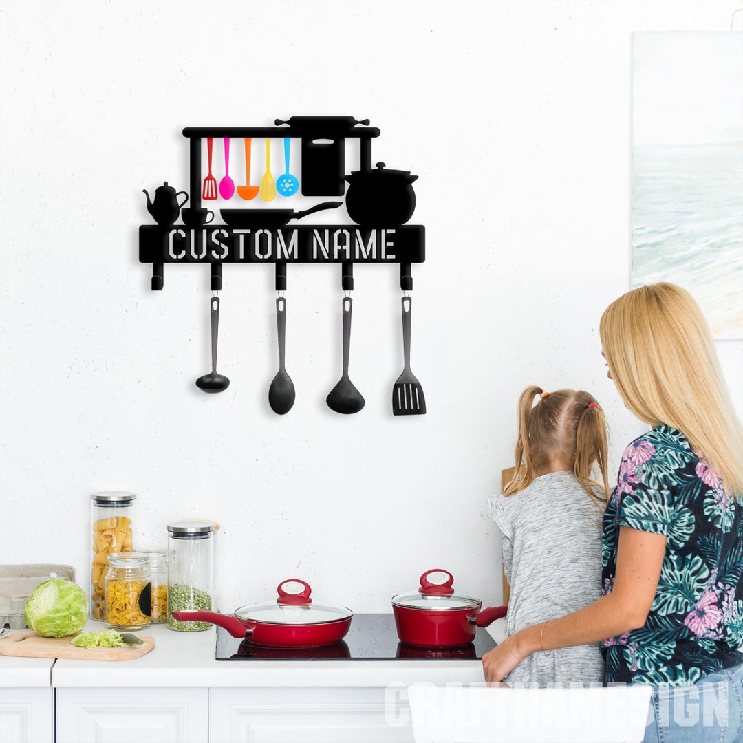 Custom Kitchen Key Holder Metal Sign, Decorative Key Holder, Metal Coat ...