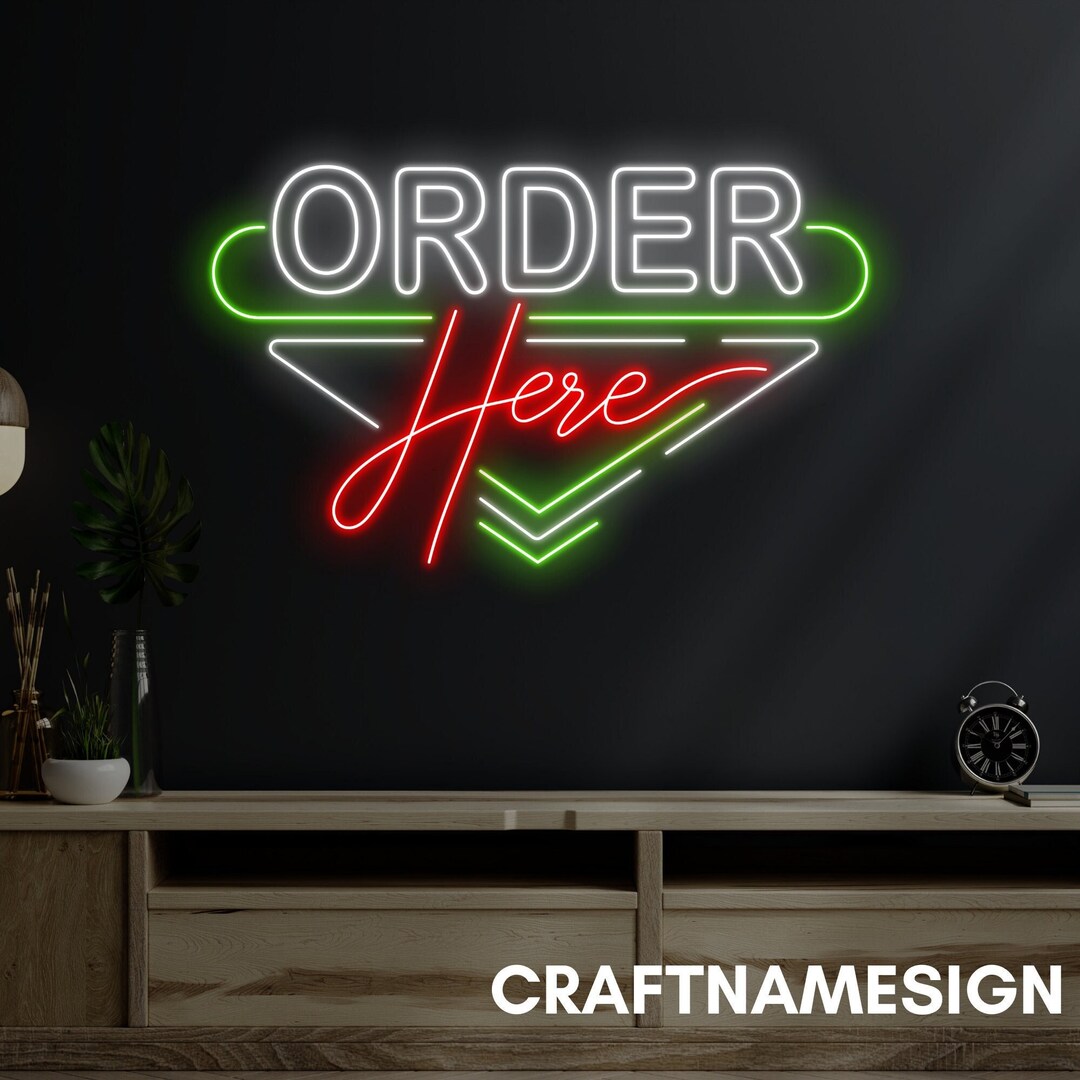 Order Here Neon Sign, Order Here Led Sign, Custom Neon Sign, Coffee ...