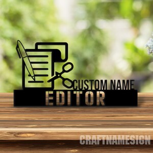Custom Editor Desk Name Plate, Editor Metal Nameplate for Desk, Desk ...