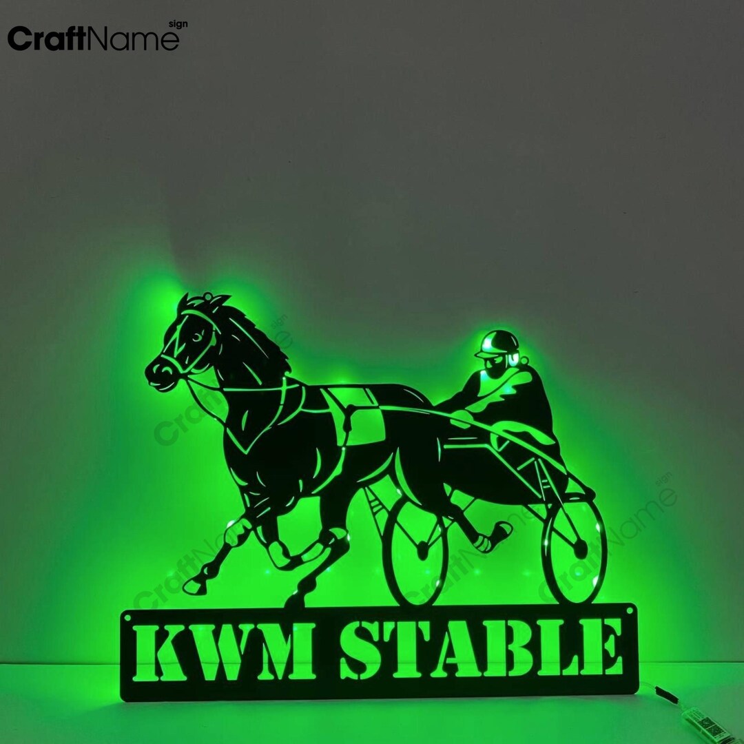 Custom Harness Racing Wooden Desk Name Plate, Horse Harness Racer Metal ...