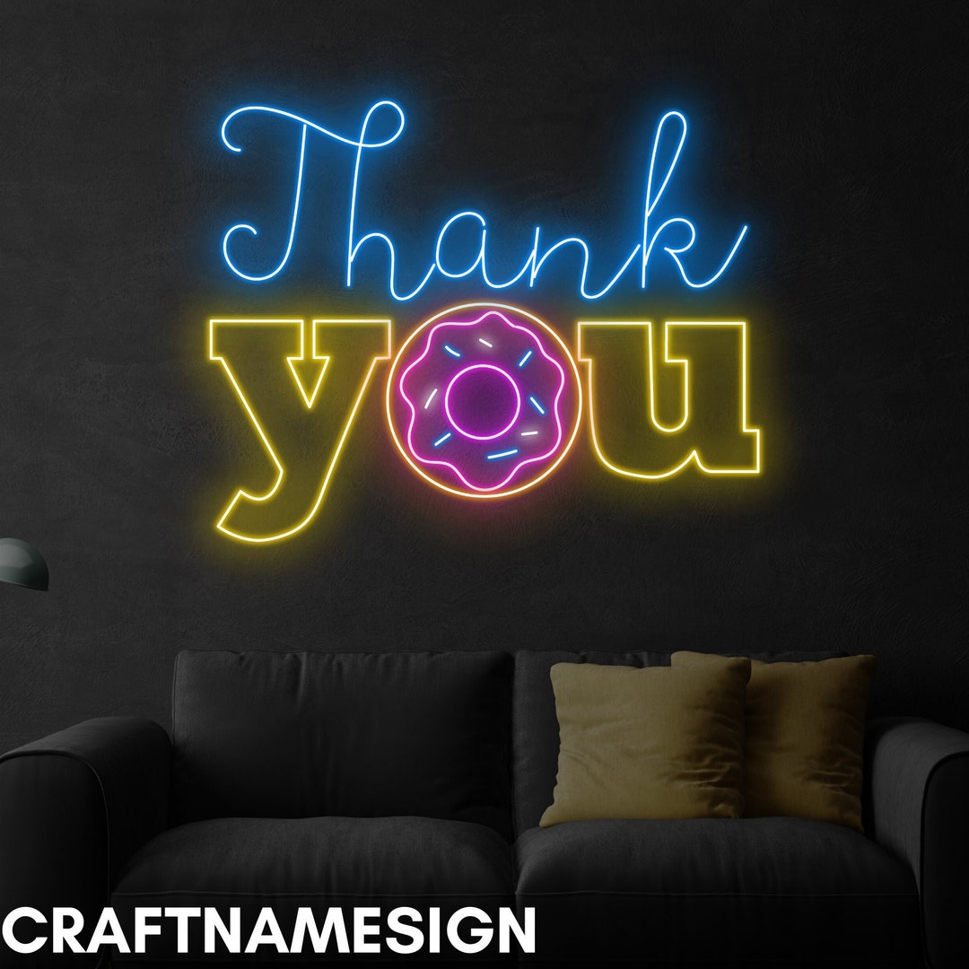 Thank You Donut Led Sign, Donut Neon Sign, Custom Neon Sign, Donut ...