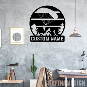 Custom Skydiving Metal Wall Art With LED Light, Custom Metal Skydiving ...