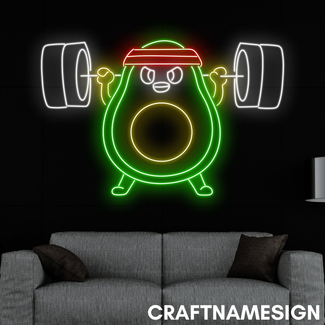Avocado Lifting the Weight Neon Sign, Avocado Lifting the Weight Led ...