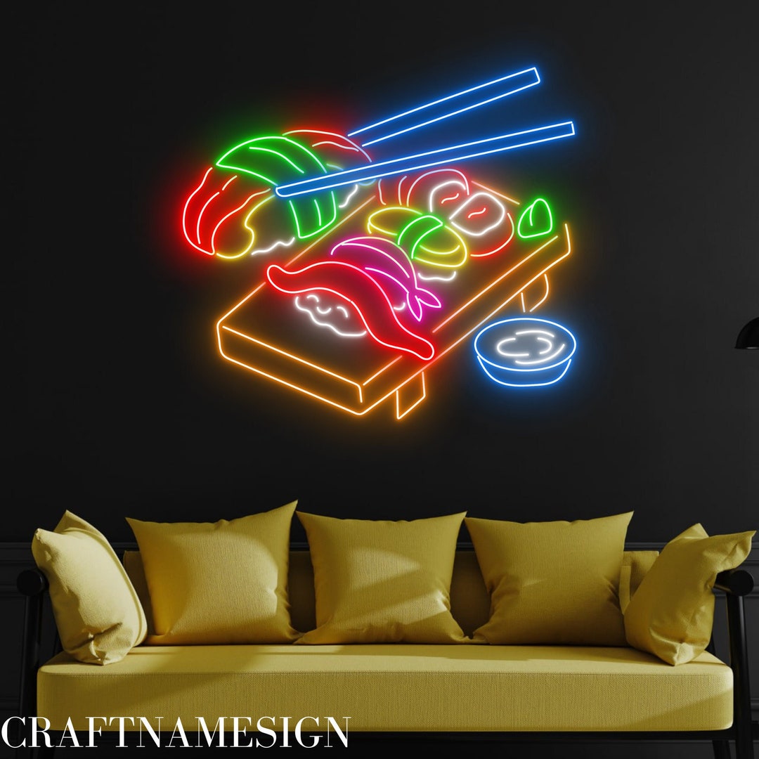 Sushi and Sashimi Neon Sign, Japanese Sushi Led Sign, Custom Neon Sign ...