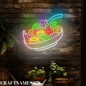Healthy Fruit Salad Neon Sign, Vegetable Salad Led Sign, Salad Neon ...
