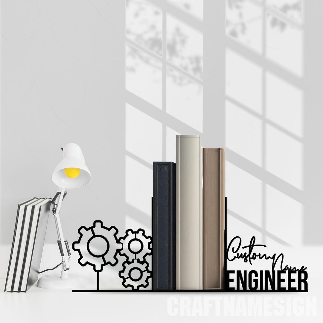 Personalized Bookend Engineering Table Decor, Custom Engineer Office ...