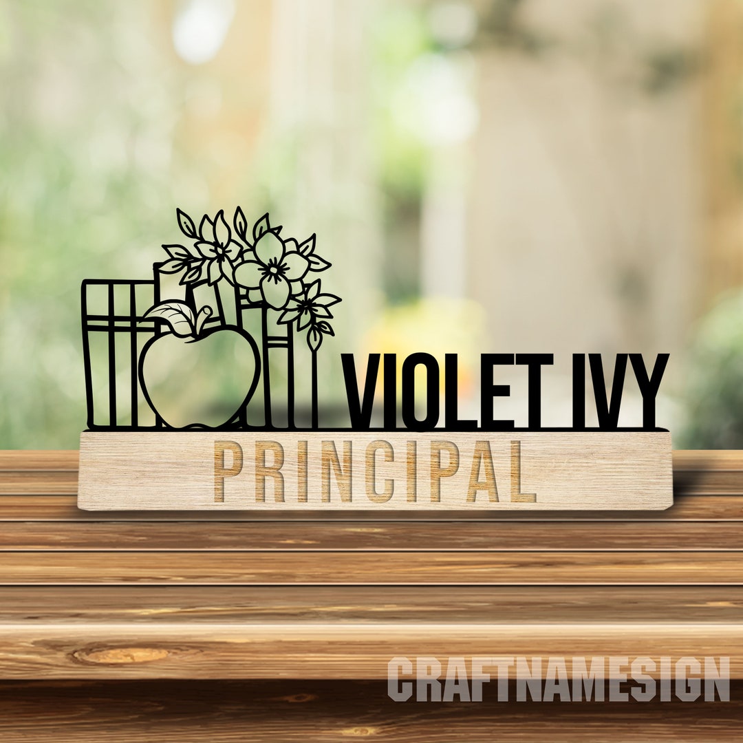 Custom Wooden Principal Desk Name Plate, Head of School Metal Nameplate ...