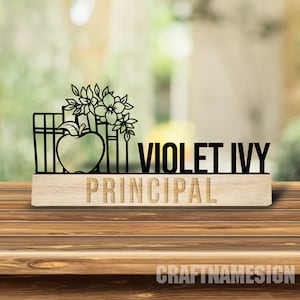 Custom Wooden Principal Desk Name Plate, Head of School Metal Nameplate ...