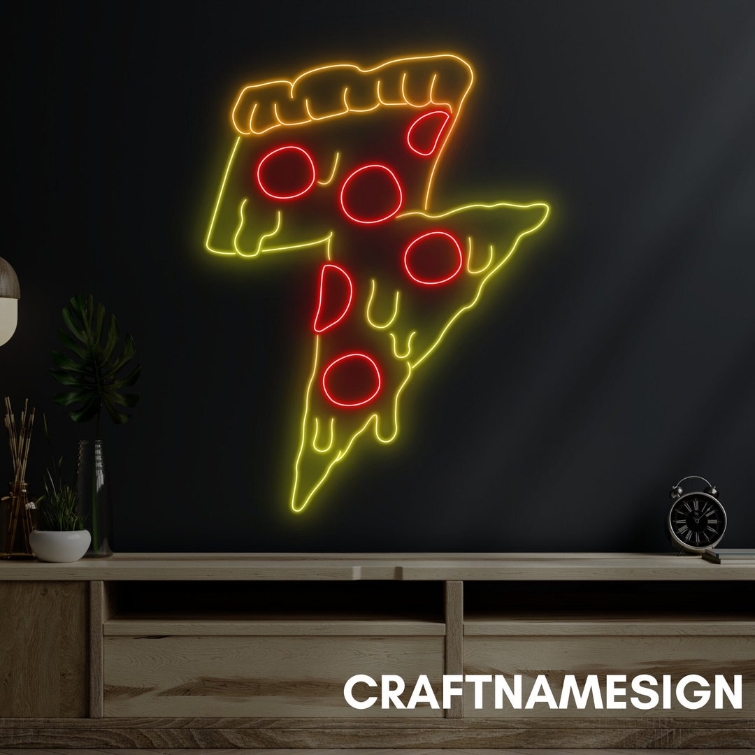 Pizza Thunder Neon Sign, Thunder Pizza Led Sign, Custom Neon Sign ...