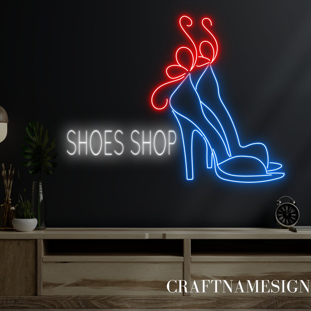 High Heels Shop Led Sign, Shoes Shop Neon Sign, Wall Decor, Shoes ...
