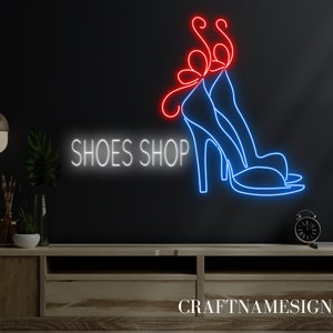 High Heels Shop Led Sign, Shoes Shop Neon Sign, Wall Decor, Shoes ...