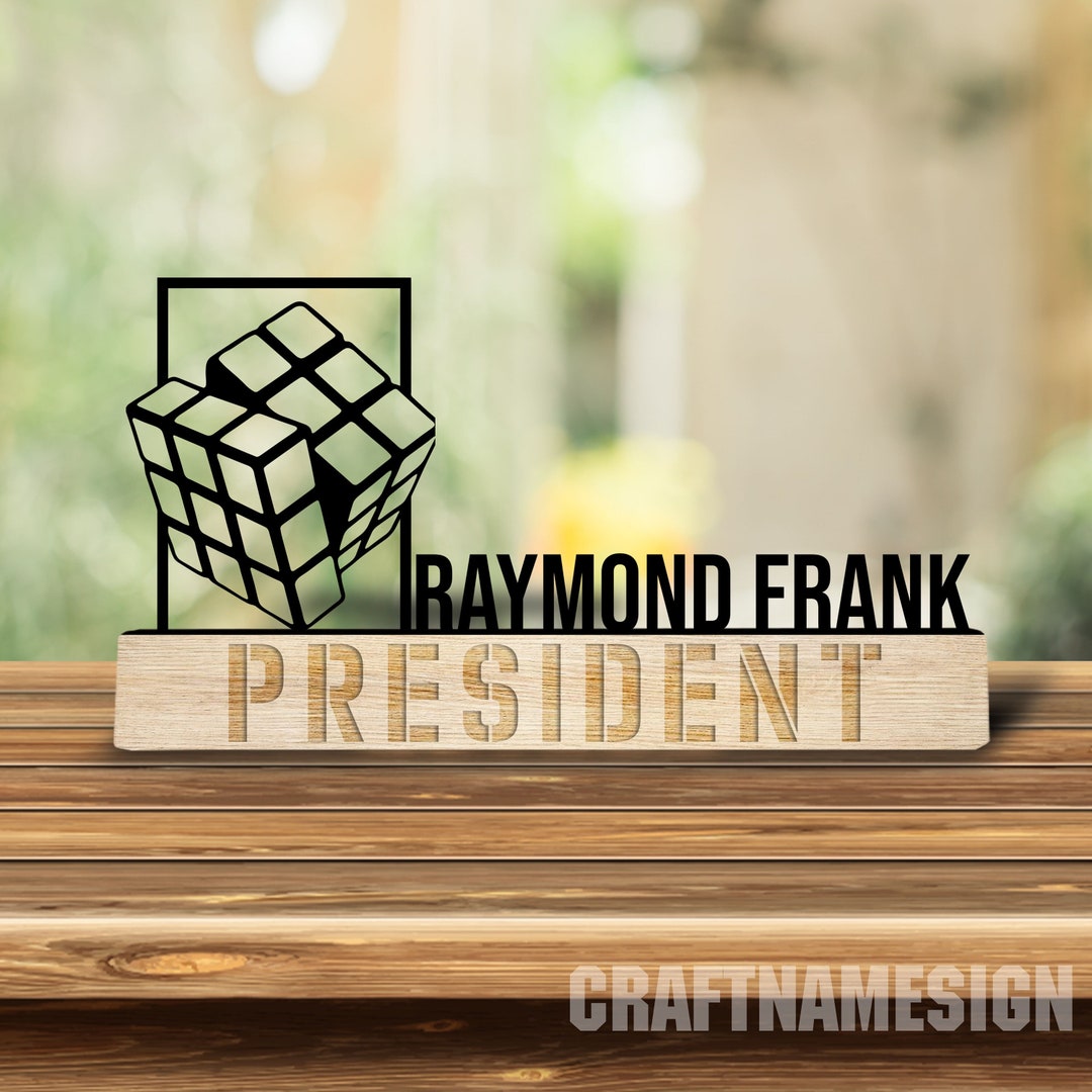 Custom Wooden Rubik's Cube Desk Name Plate Rubiks Cube - Etsy