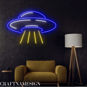 Spaceship UFO Neon Sign, Space UFO Led Sign, Custom Neon Sign ...