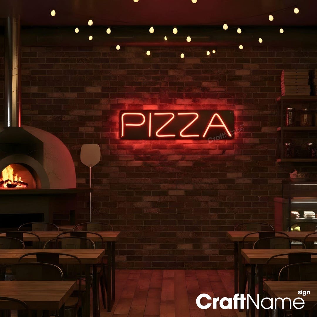 Pizza Neon Sign – LED Wall Light for Pizzeria, Restaurant, or Kitchen ...