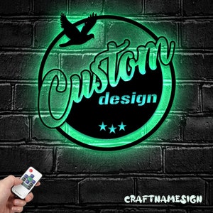 Custom Logo Design Metal Wall Art LED Light - Personalized Business ...