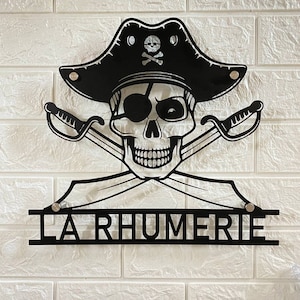 Custom Pirate Skull Metal Wall Art LED Light | Personalized Pirate Ship ...
