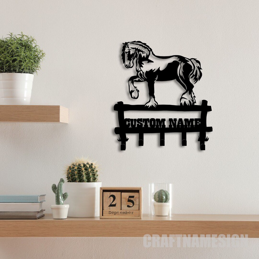 Custom Horse Metal Key Holder, Running Horses Decorative Key Holder ...