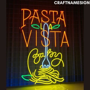 Pasta La Vista Baby Led Sign, Italian Pasta Neon Sign, Custom Neon Sign ...
