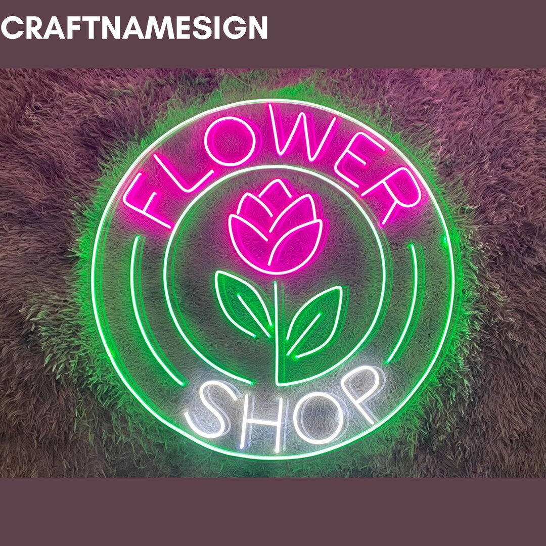 Flower Shop Led Sign, Flower Shop Neon Sign, Wall Decor, Flower Shop ...