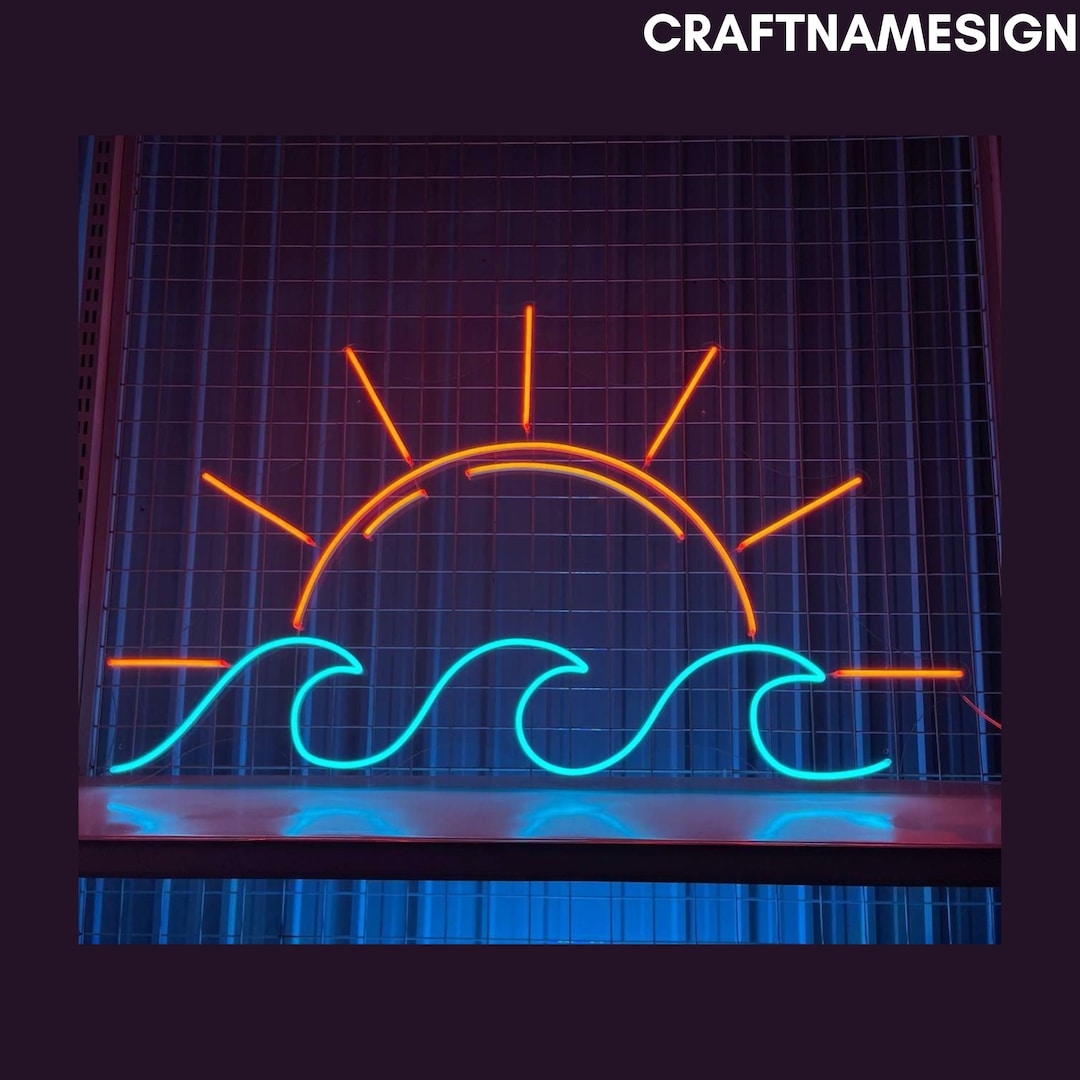 Sun Beach Neon Sign, Sun Beach Led Sign, Custom Neon Sign, Home Bar ...