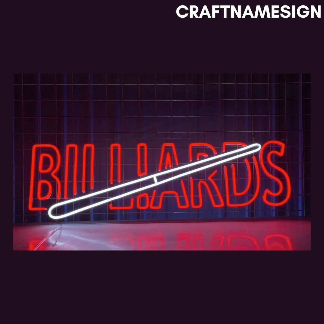 Billiards Pool Hall Neon Sign, Billiards Led Sign, Billiards Neon Signs ...