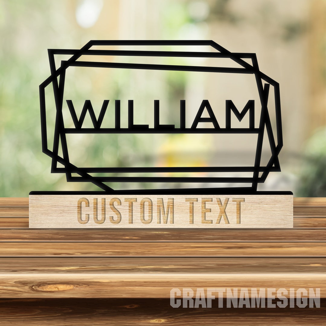 Custom Wooden Office Desk Name Plate, Office Position Metal Nameplate ...
