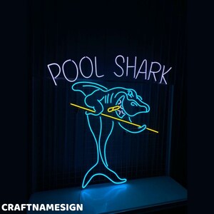 Pool Shark Neon Sign, Billiards Led Sign, Billiards Pool Hall Neon Sign ...