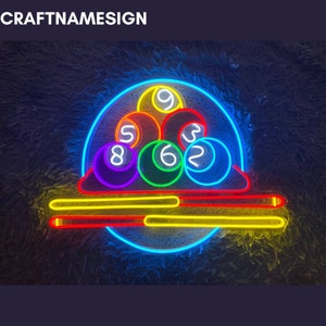 Billiard Pool Neon Sign, Billiards Led Sign, Billiards Neon Signs ...