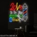 Love is in the Hair Neon Sign, Hair Salon Led Sign Wall Decor, Barber ...