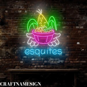 Esquites Mexican Corn Neon Sign, Esquites Led Sign, Custom Neon Sign ...